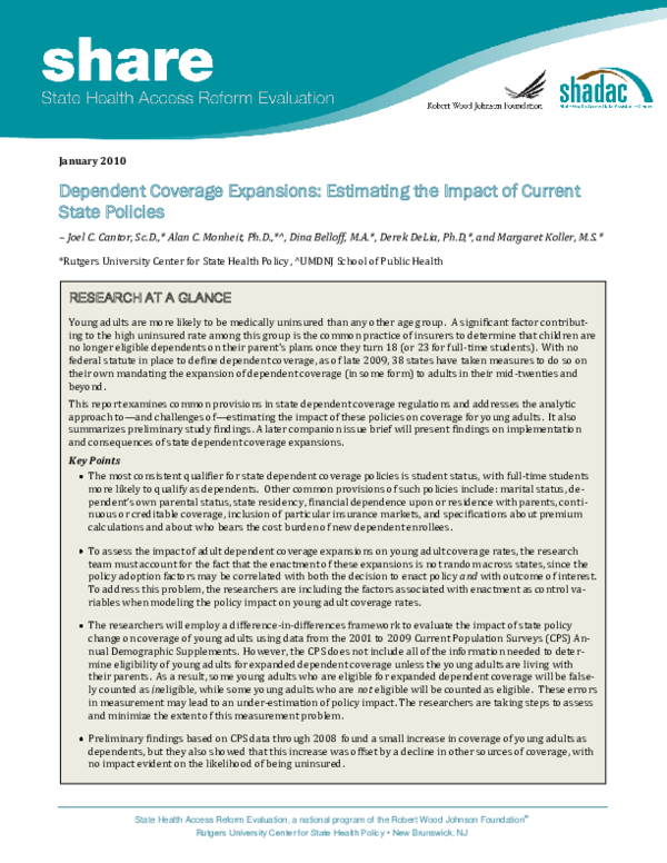 (PDF) Dependent Coverage Expansions: Estimating the Impact of Current ...