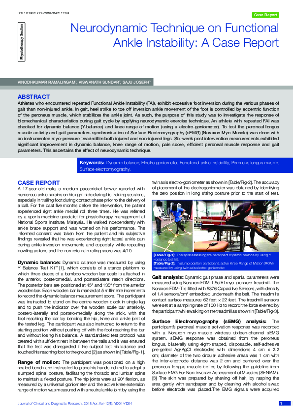 (PDF) Neurodynamic Technique on Functional Ankle Instability: A Case