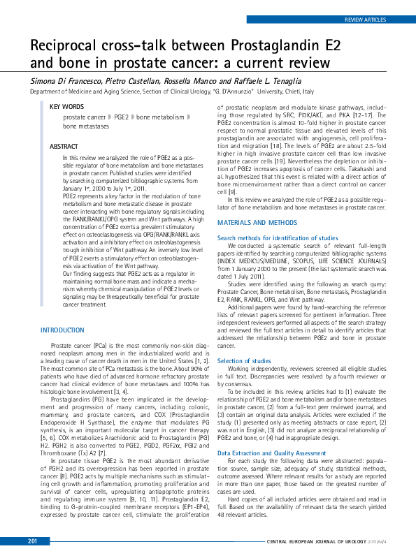 (PDF) Reciprocal cross-talk between Prostaglandin E2 and bone in ...
