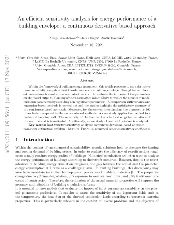 (PDF) An efficient sensitivity analysis for energy performance of building envelope: A ...