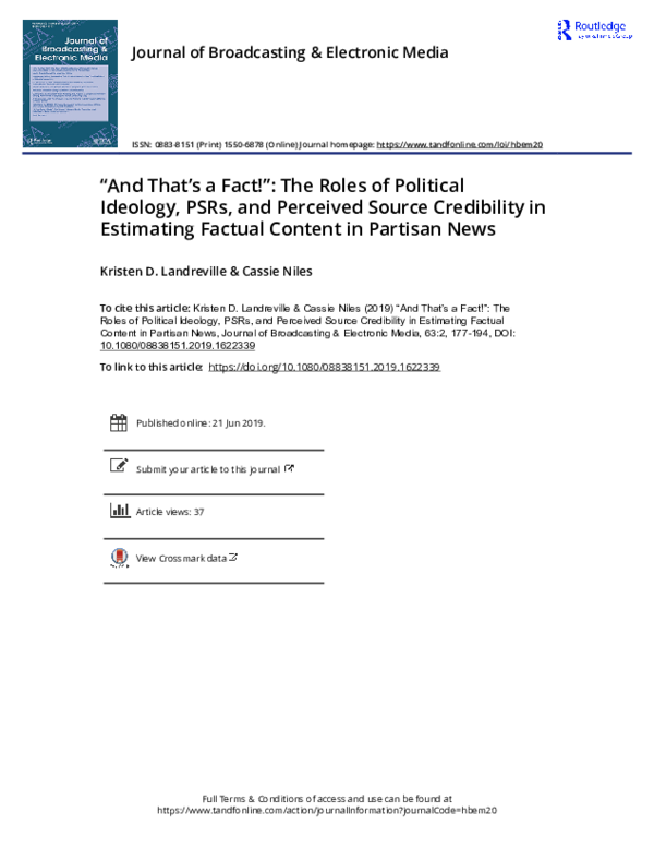 (PDF) “And That’s a Fact!”: The Roles of Political Ideology, PSRs, and ...