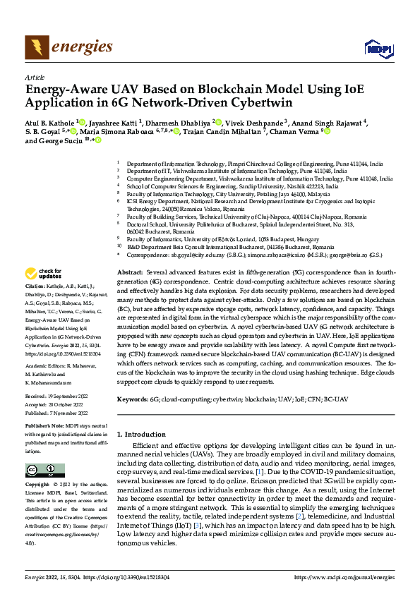 Pdf Energy Aware Uav Based On Blockchain Model Using Ioe Application