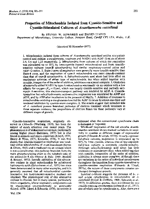 (PDF) Properties of mitochondria isolated from cyanide-sensitive and ...