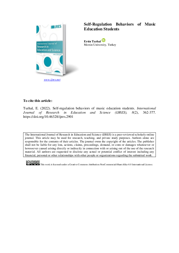 (PDF) Self-Regulation in Music Education Students