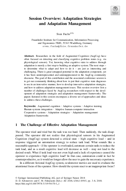 (PDF) Session Overview: Adaptation Strategies and Adaptation Management ...