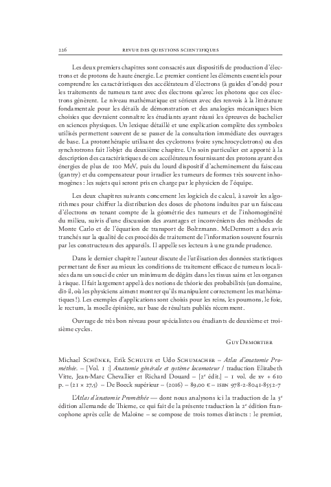 (PDF) Compte rendu de M. Schünke, E. Schulte et U. Schumacher : «Atlas ...