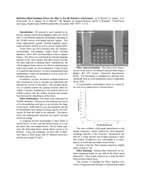 (PDF) Radiation Hard Bandpass Filters for Mid-to Far-IR Planetary ...