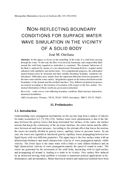 (PDF) Non-Reflecting Boundary Conditions for Surface Water Wave ...
