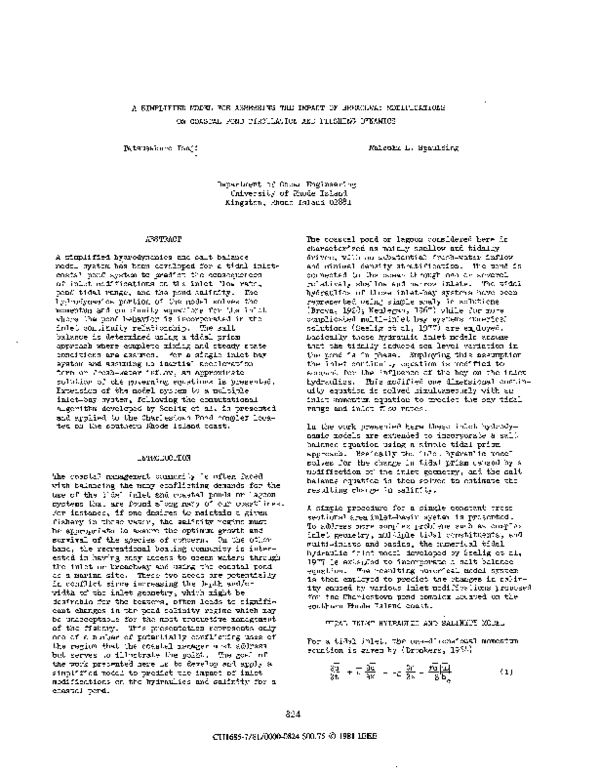 (PDF) A Simplified Model for Assessing the Impact of Breachway ...