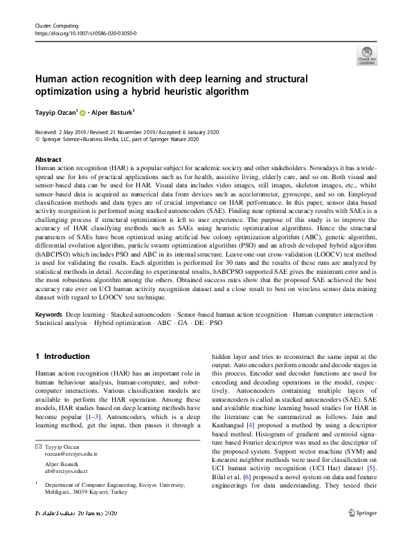 Pdf Human Action Recognition With Deep Learning And Structural Optimization Using A Hybrid