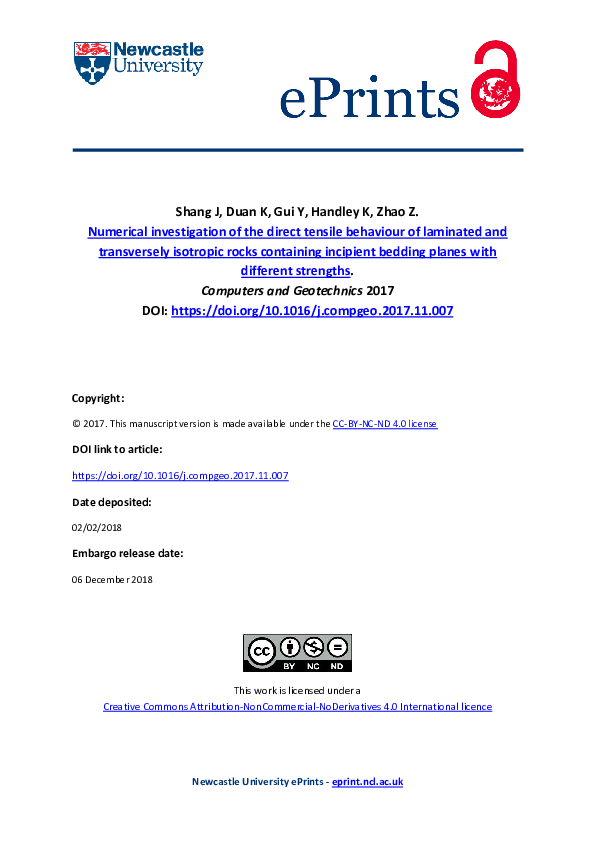 (PDF) Numerical investigation of the direct tensile behaviour of ...