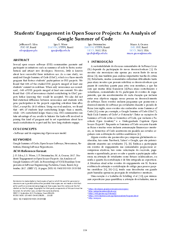 (PDF) Students' Engagement in Open Source Projects