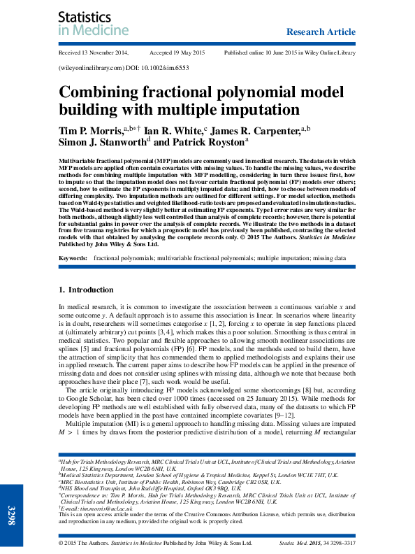 (PDF) Combining fractional polynomial model building with multiple ...