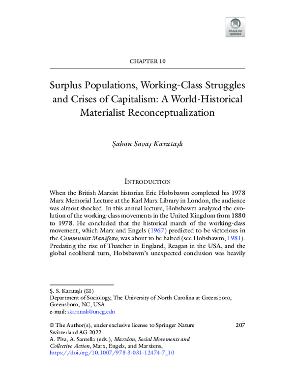 (PDF) Surplus Populations, Working-Class Struggles and Crises of ...