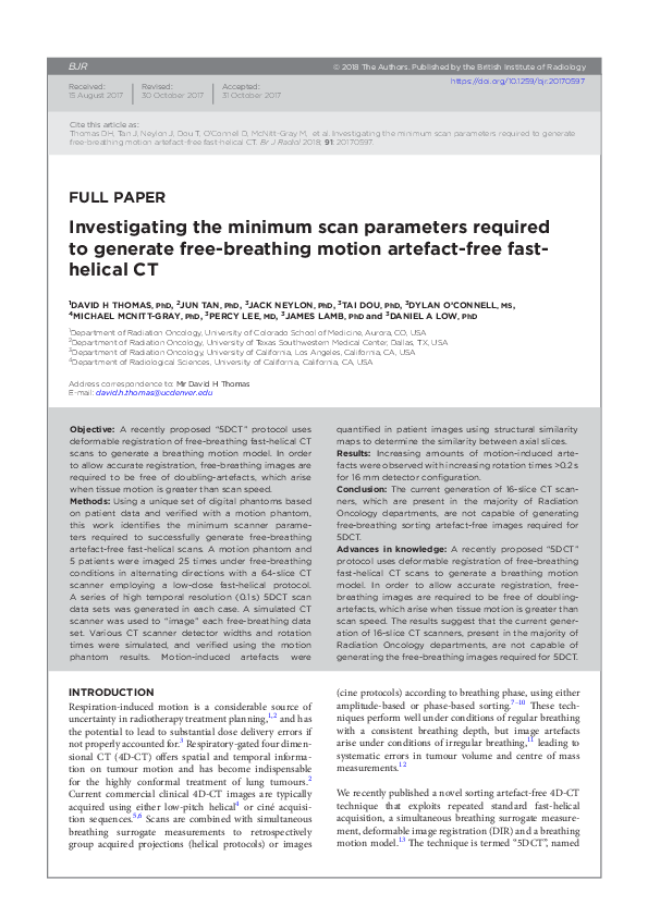 (PDF) Investigating the minimum scan parameters required to generate free-breathing motion ...