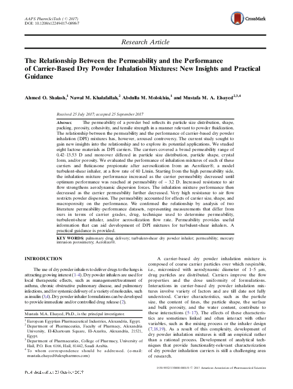(PDF) The Relationship Between the Permeability and the Performance of ...