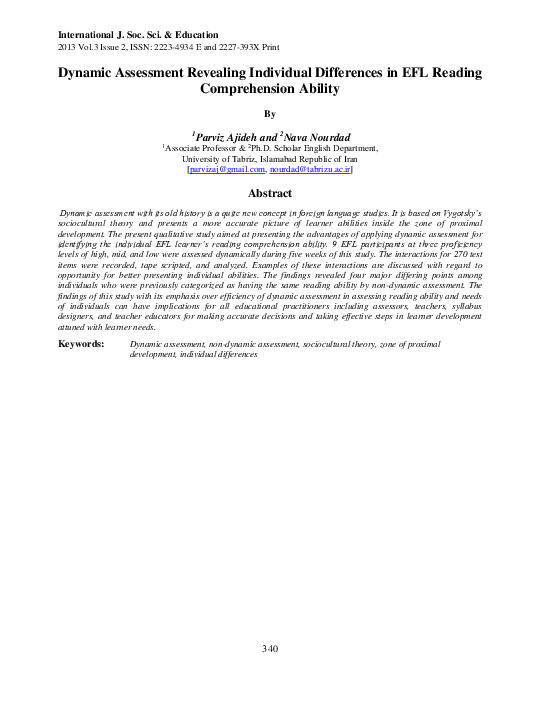 (PDF) Dynamic Assessment Revealing Individual Differences in EFL ...