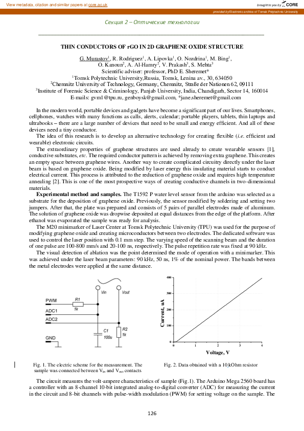 (PDF) Thin conductors of rGO in 2D graphene oxide structure | Gennadiy ...
