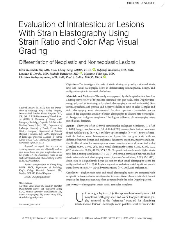 (PDF) Evaluation of Intratesticular Lesions With Strain Elastography ...