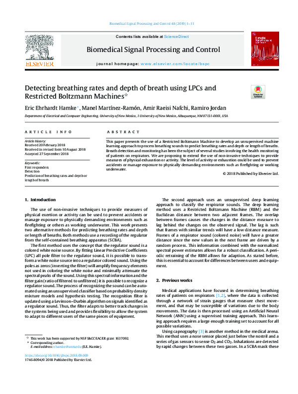 (PDF) Detecting breathing rates and depth of breath using LPCs and ...