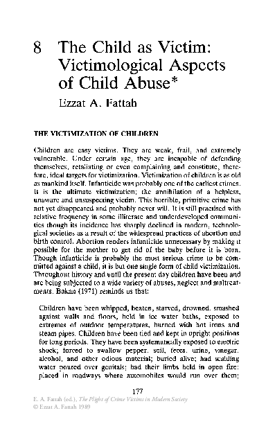 (PDF) The Child as Victim: Victimological Aspects of Child Abuse