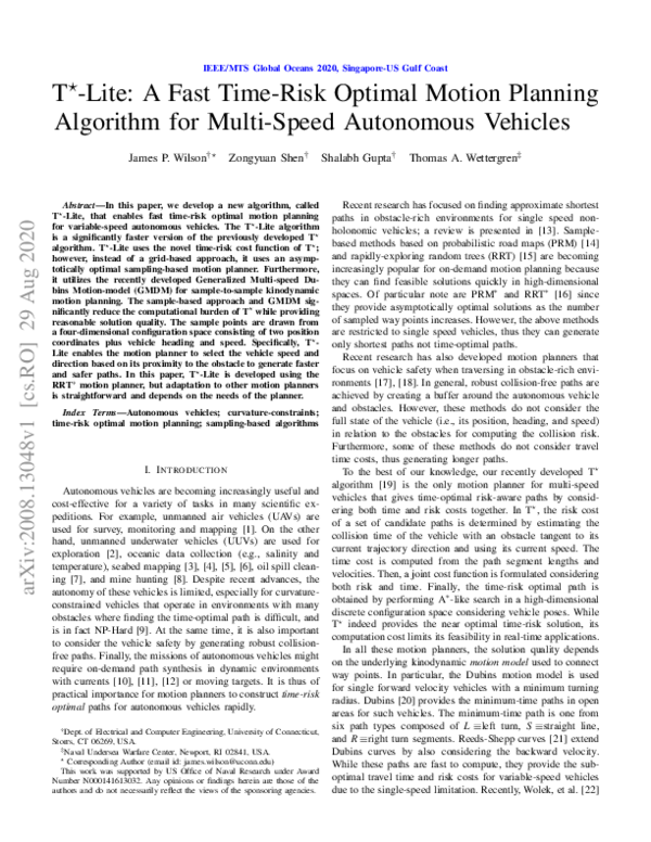 (PDF) T⋆-Lite: A Fast Time-Risk Optimal Motion Planning Algorithm for ...