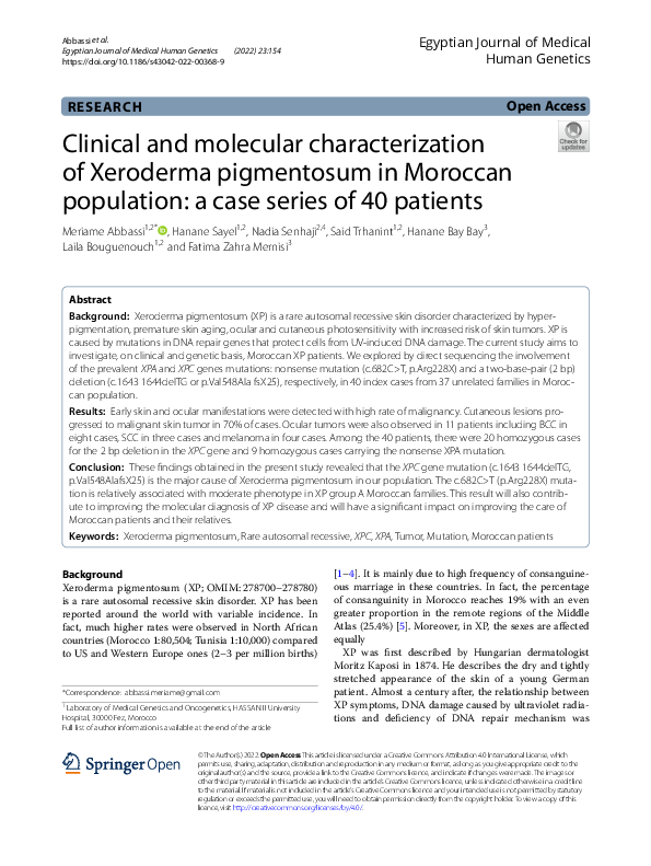 (PDF) Xeroderma Pigmentosa with Multiple Cutaneous Malignancies– a Rare ...