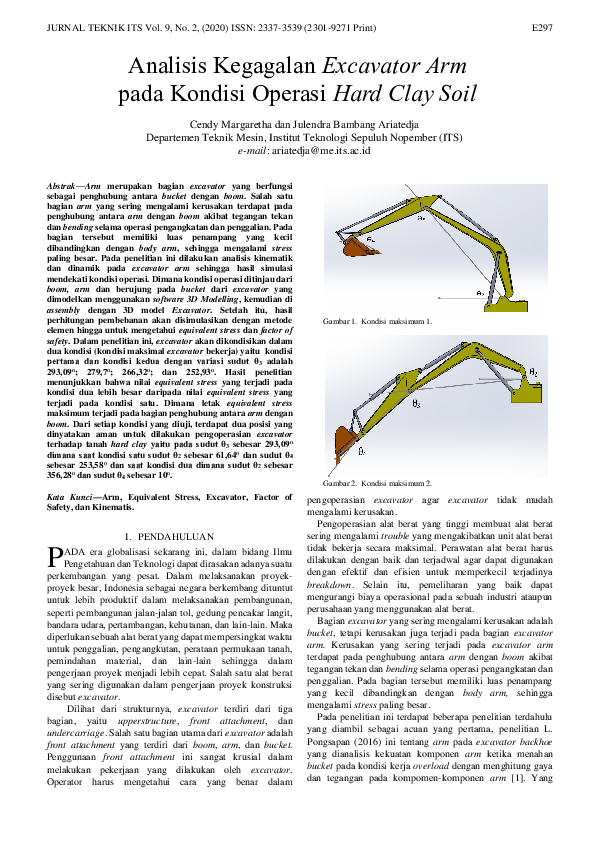 (PDF) Analisis Kegagalan Excavator Arm pada Kondisi Operasi Hard Clay Soil