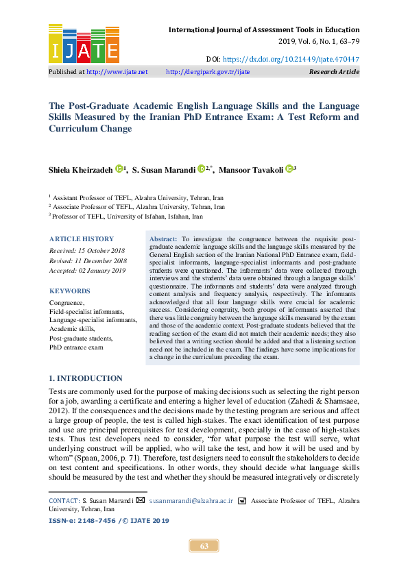 (PDF) Test Administration Conditions of the General English Section of ...