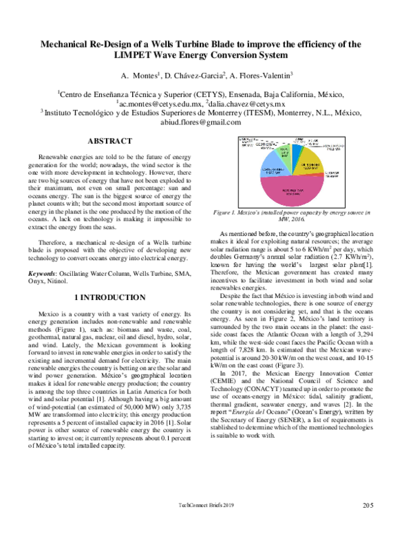 (PDF) Mechanical Re-Design of a Wells Turbine Blade to improve the efficiency of the LIMPET Wave ...