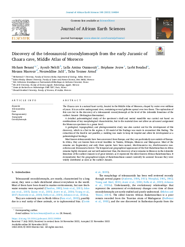 (PDF) Discovery of the teleosauroid crocodylomorph from the early ...