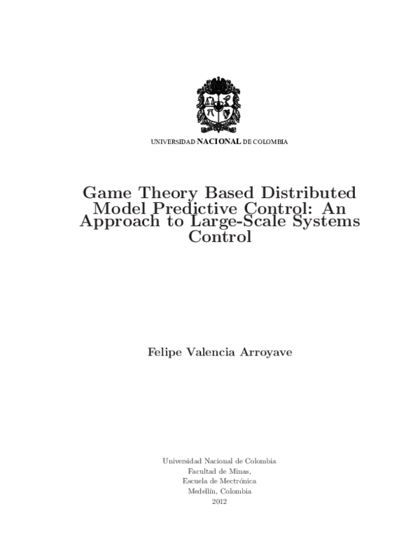 (PDF) Game theory based distributed model predictive control: an approach to large-scale systems ...