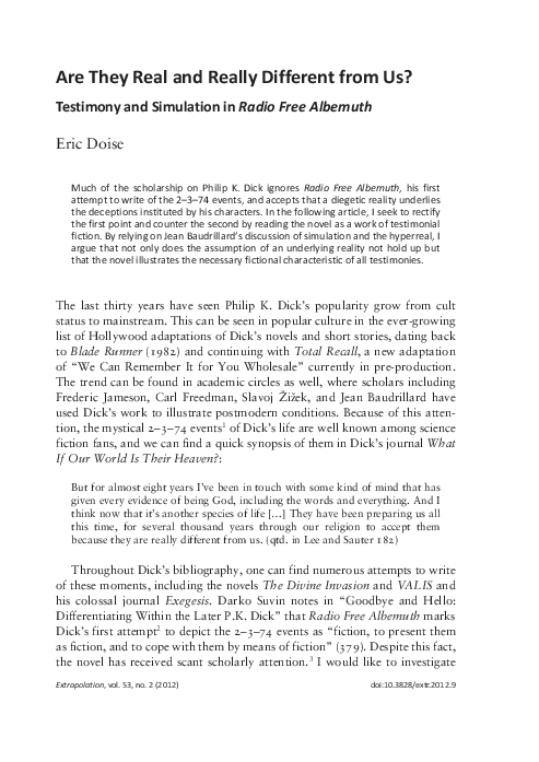 (PDF) Are They Real and Really Different from Us?