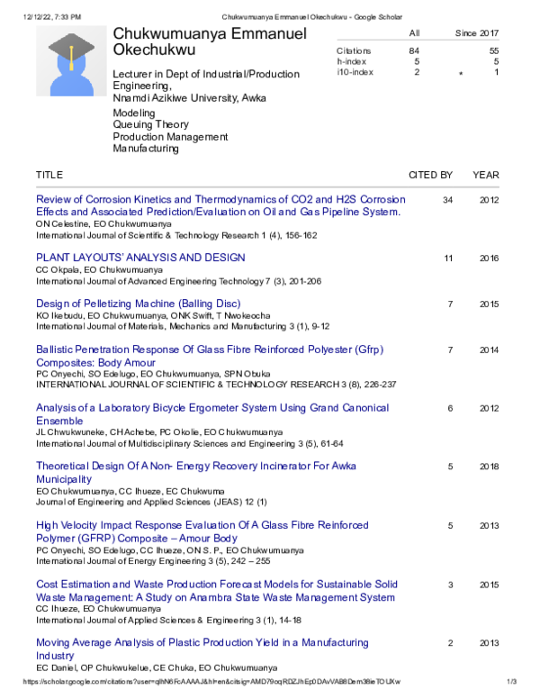 (PDF) Review of Corrosion Kinetics and Thermodynamics of CO2 and H2S ...