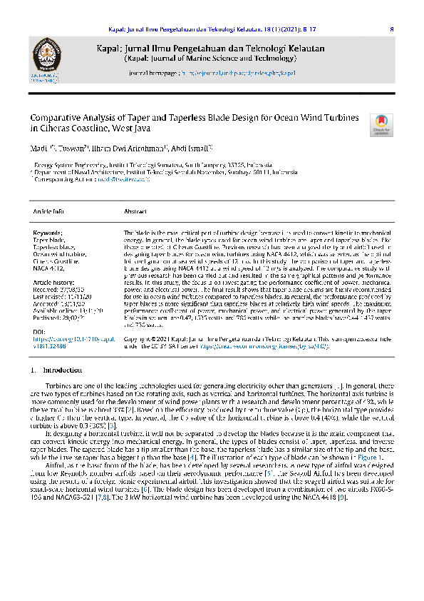 (PDF) Comparative Analysis of Taper and Taperless Blade Design for ...