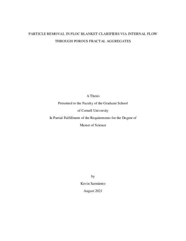 (PDF) Particle Removal in Floc Blanket Clarifiers via Internal Flow ...
