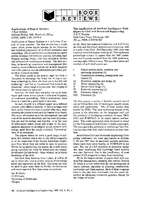 (PDF) The application of artificial intelligence techniques to civil and structural engineering ...
