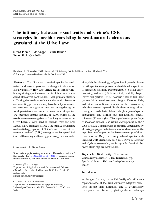 (PDF) The intimacy between sexual traits and Grime’s CSR strategies for ...