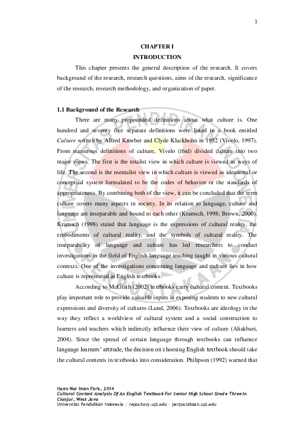 (PDF) Cultural Content Analysis of an English Textbook for Senior High ...