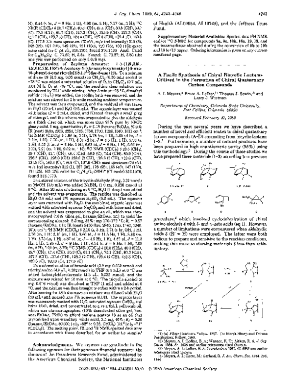 (PDF) A facile synthesis of chiral bicyclic lactams utilized in the ...