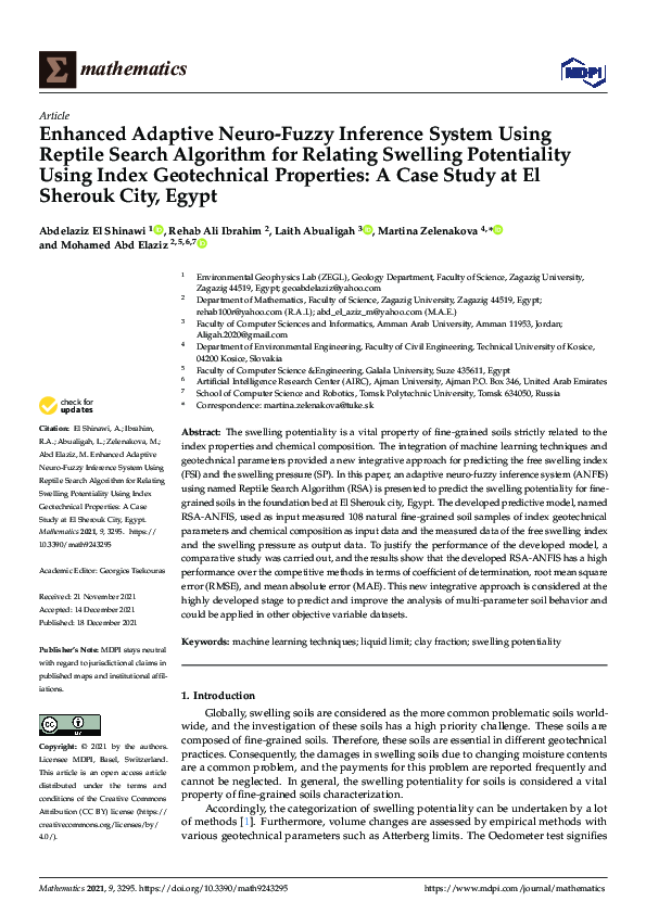 (PDF) RSA-ANFIS for Predicting Soil Swelling Potential (PDF) RSA-ANFIS for Predicting Soil Swelling Potential