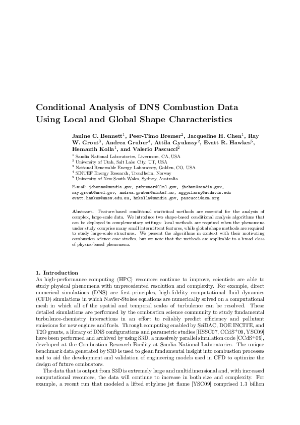 (PDF) Copy of Conditional Analysis of DNS Combustion Data Using Local ...