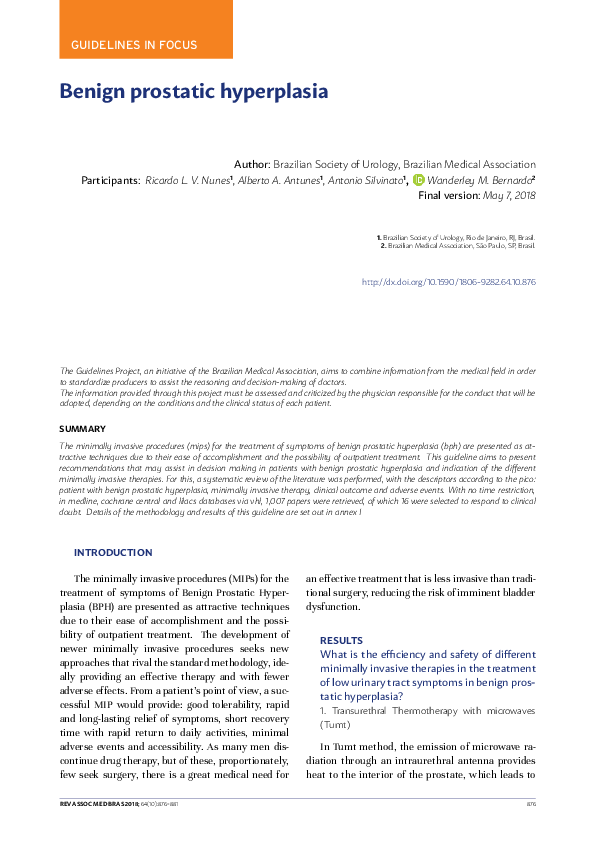(PDF) Benign prostatic hyperplasia