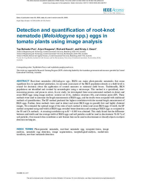 (PDF) Detection and quantification of root-knot nematode (Meloidogyne ...