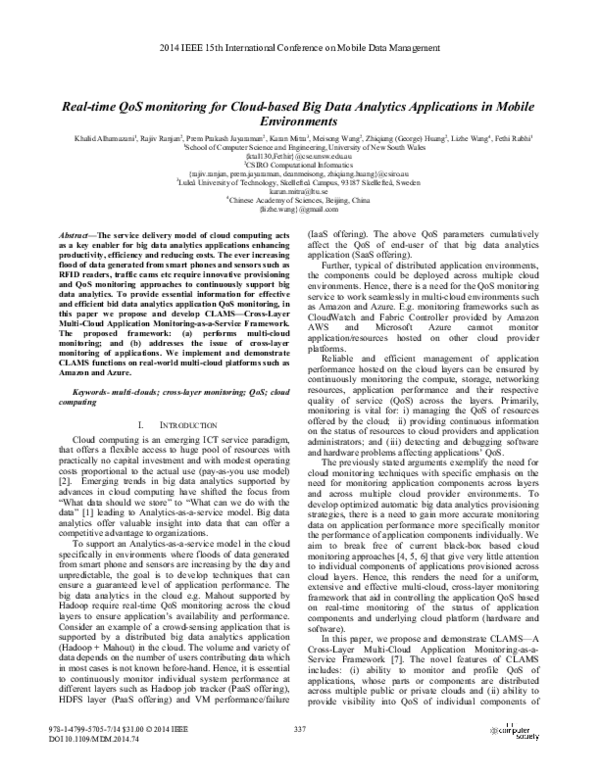 (PDF) Real-Time QoS Monitoring for Cloud-Based Big Data Analytics ...