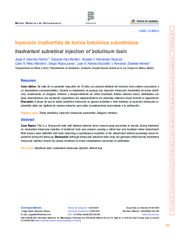 (PDF) Inyección inadvertida de toxina botulínica subretiniana