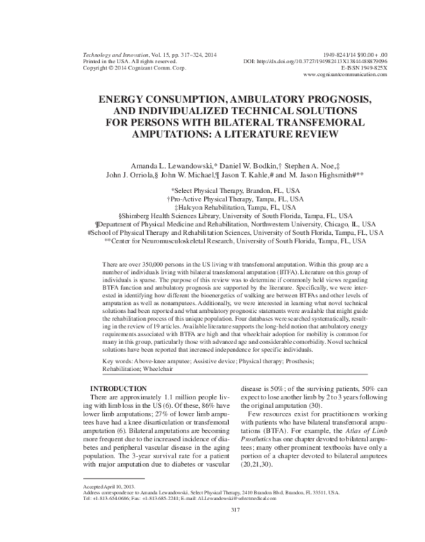 (PDF) Energy Consumption, Ambulatory Prognosis, and Individualized ...
