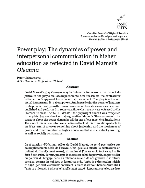 (PDF) Power play: The dynamics of power and interpersonal communication ...