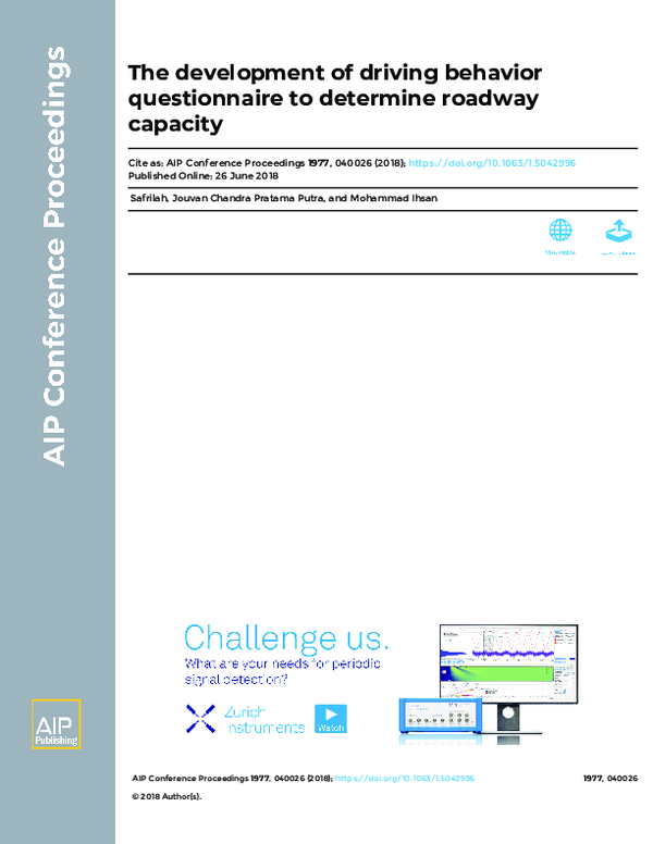 (PDF) The development of driving behavior questionnaire to determine ...