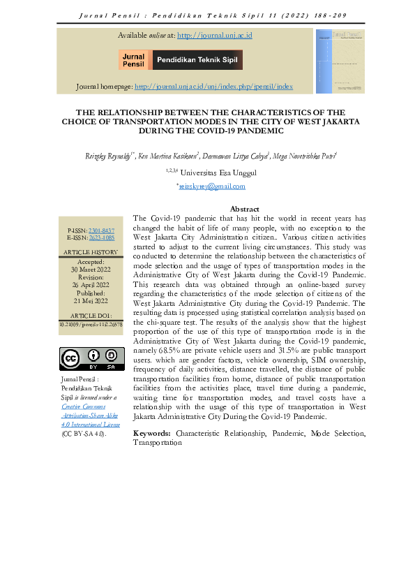 (PDF) The Relationship Between the Characteristics of the Choice of ...